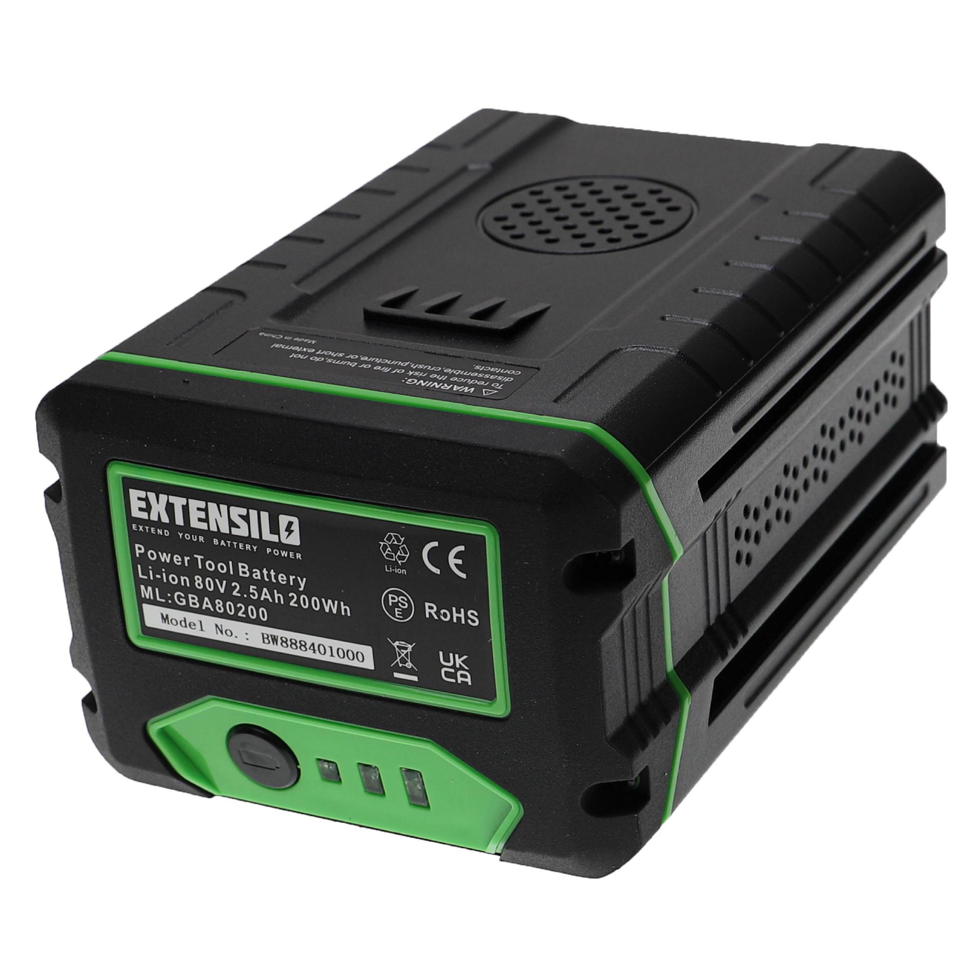 EXTENSILO Batterie compatible avec Stiga SC 80 AE, SHT 80 AE, ST 8051 AE outil électrique (2500 ...