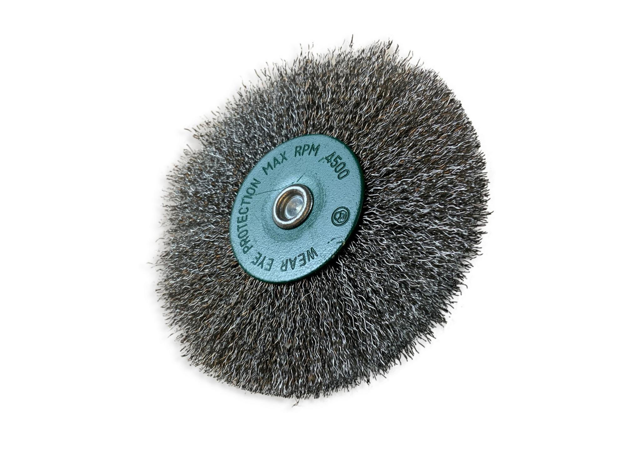 Lot de 3 brosses rotatives circulaires métalliques sur tige Ø 125 mm ...