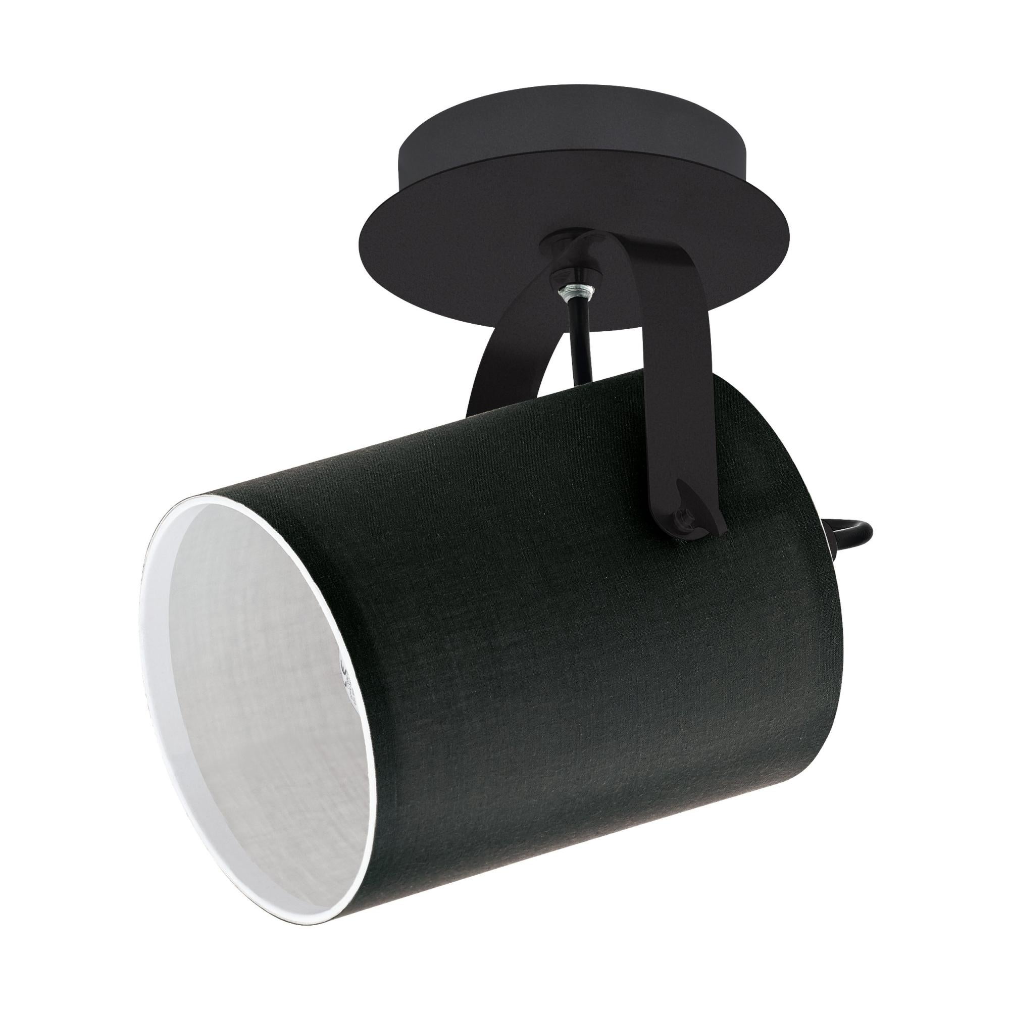 Spot EGLO Spot VILLABATE E27 1X10W en acier noir D120mm | Leroy Merlin
