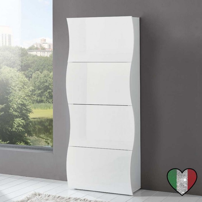 Stilprojectstore - Scarpiera Slim 4 ante a ribalta in legno bianco ...