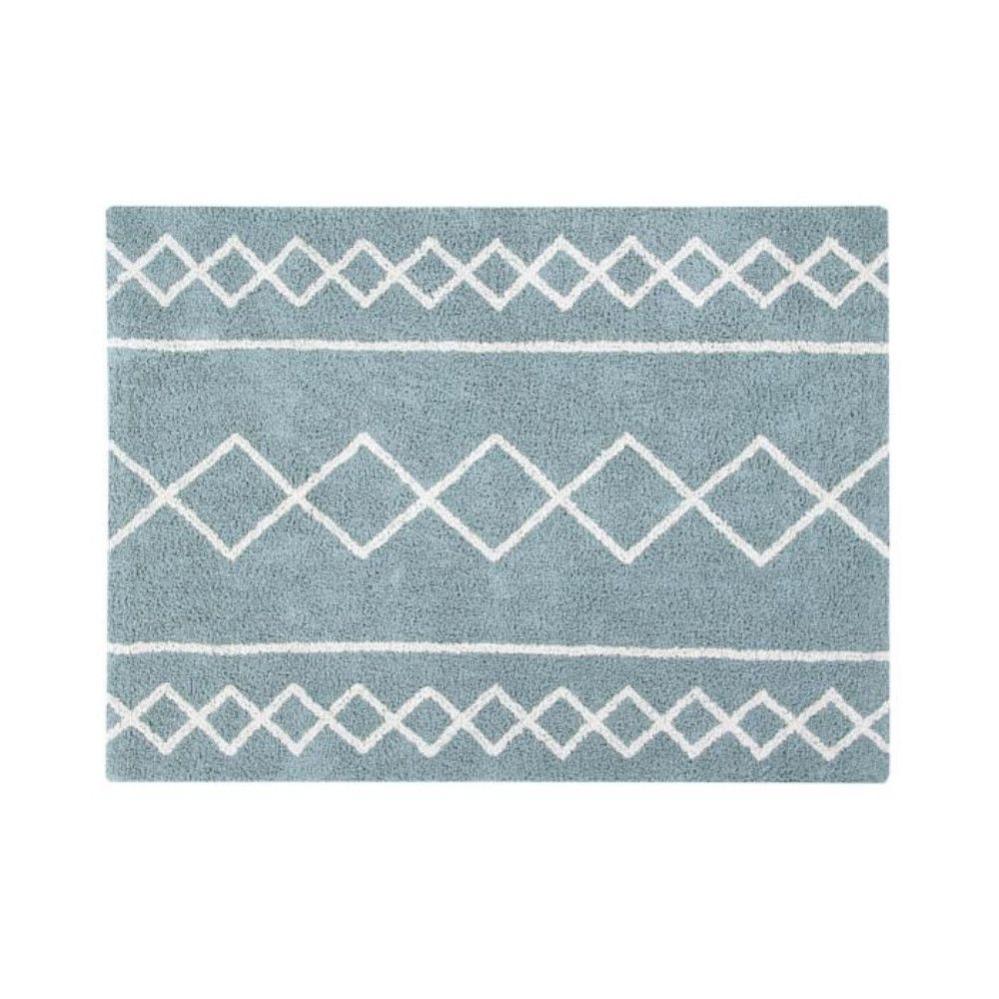 Tapetto in cotone Oasis Vintage blu - Natural - 120 x 160 cm | Leroy Merlin
