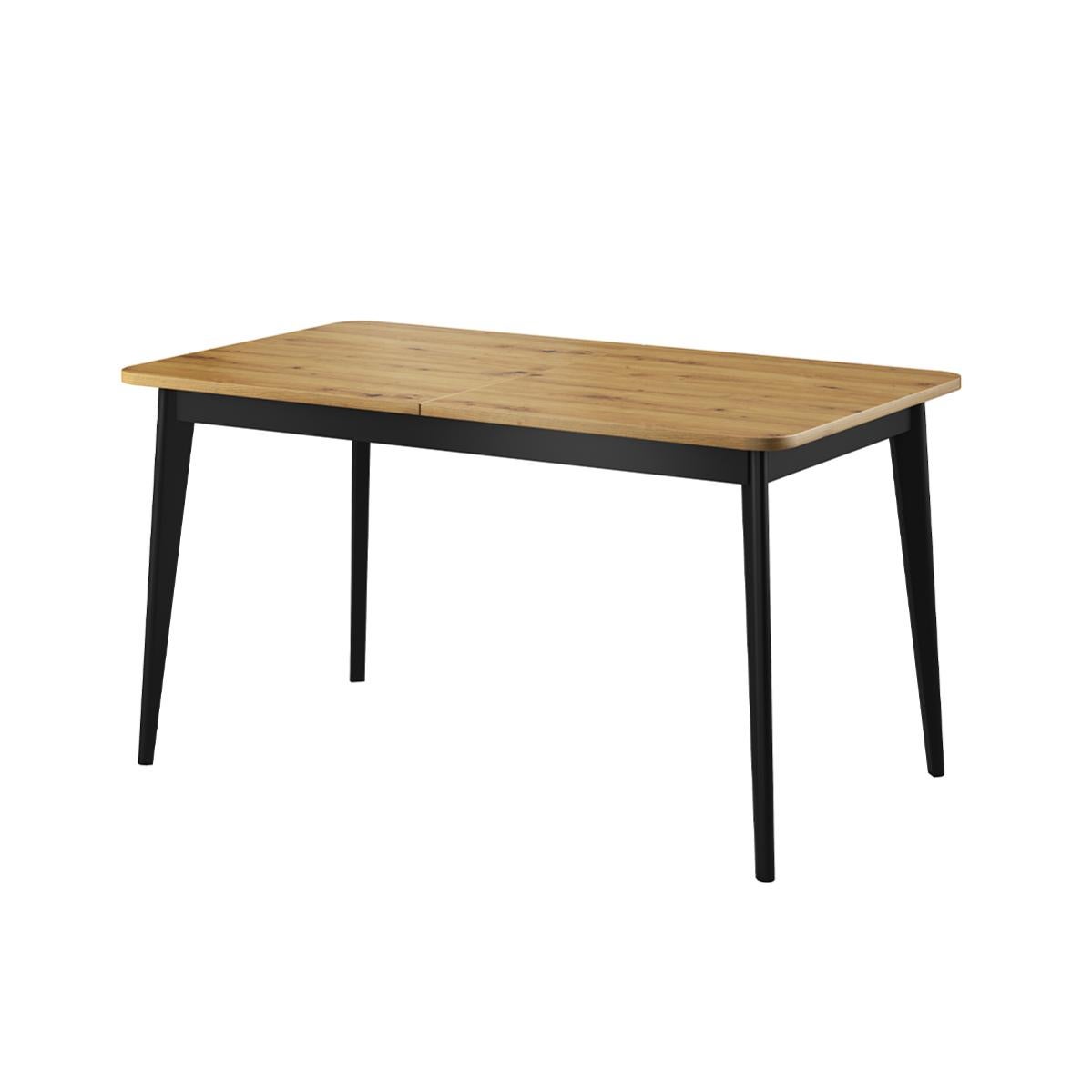 Table à manger extensible 4 à 6 places Lana Bois et Noir | Leroy Merlin