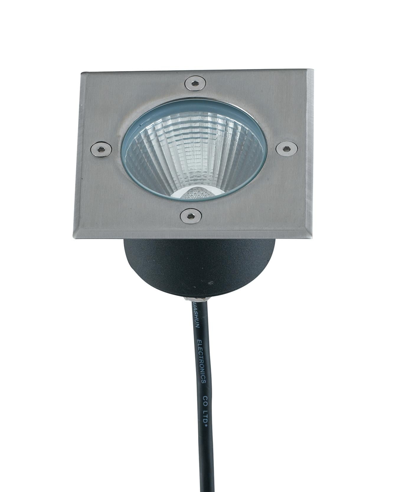 Empotrable LED WALK 8W cuadrado en acero inoxidable luz cálida 10 cm ...