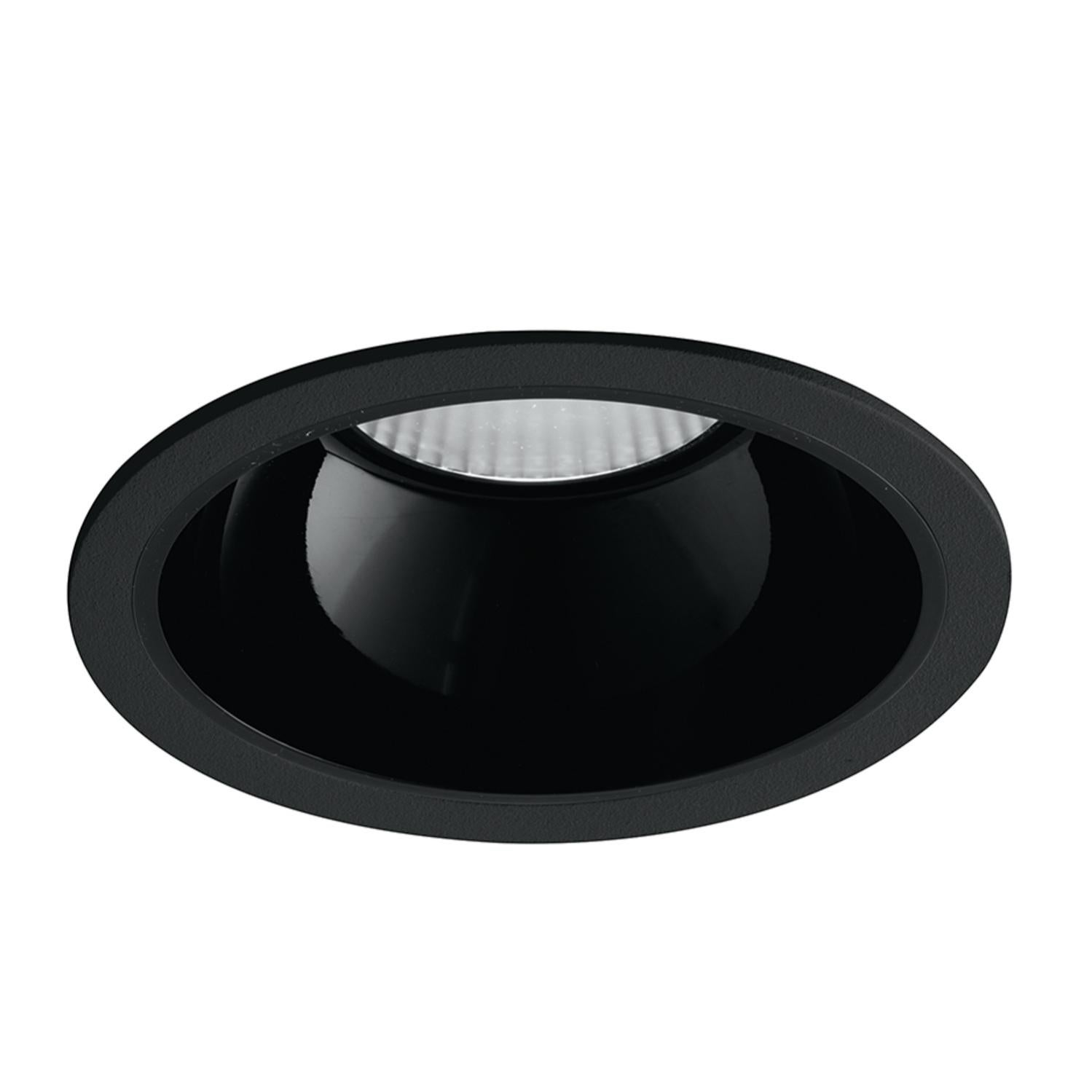 Incasso LED LANDER rotondo antiabbagliamento nero e riflettore lucido ...
