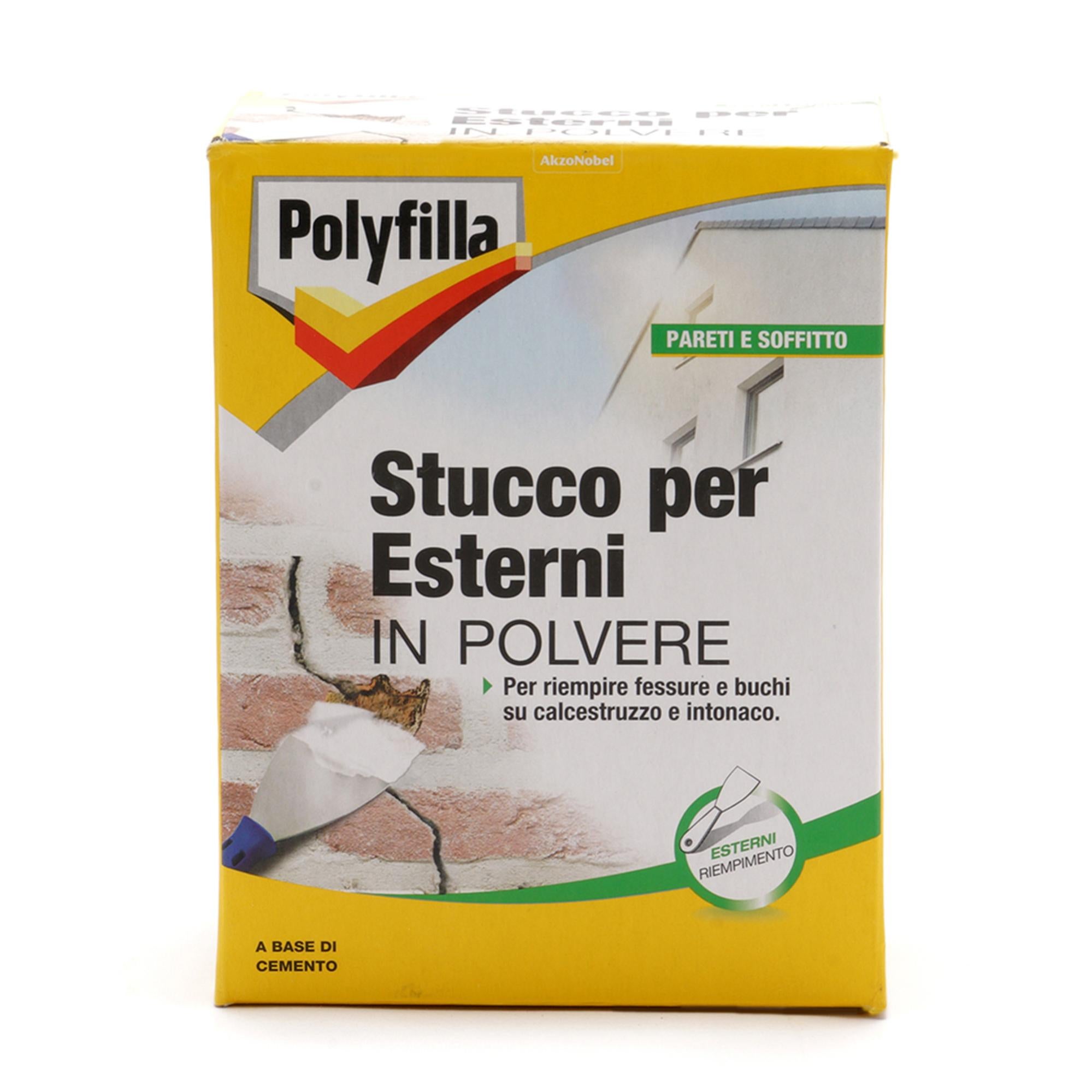 Stucco per Esterni in Polvere a base di Cemento (1 kg), Polyfilla ...