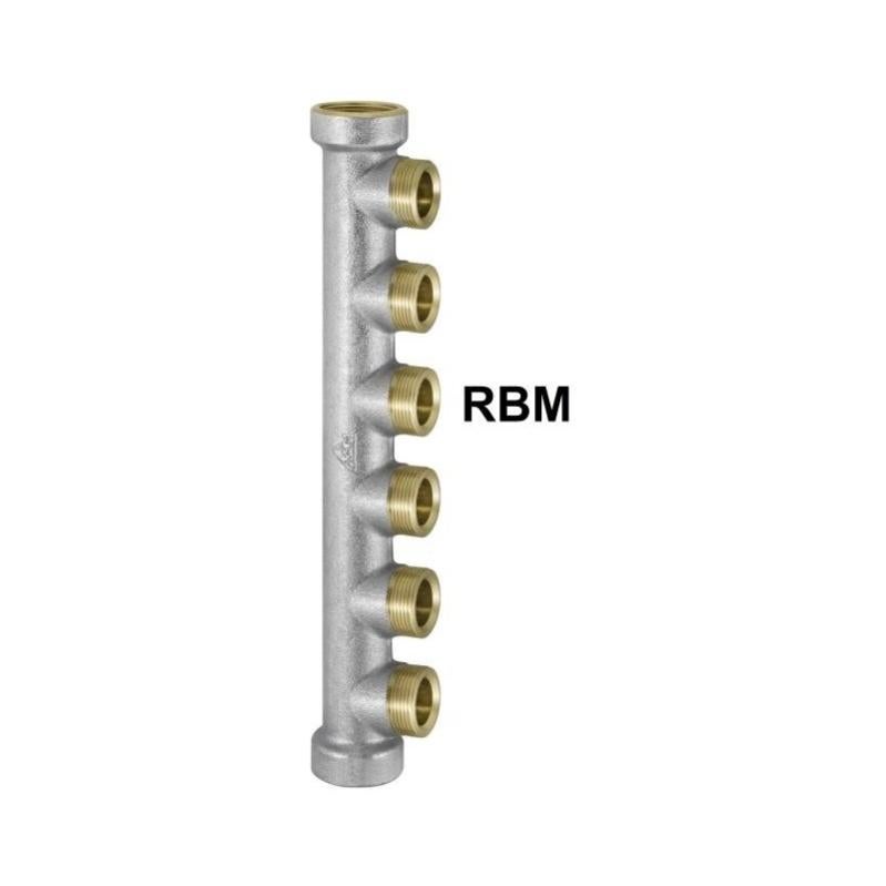 Monoblock Collettore semplice lineare ottone Ø1FF 4 derivazioni RBM standard 00630600" | Leroy ...