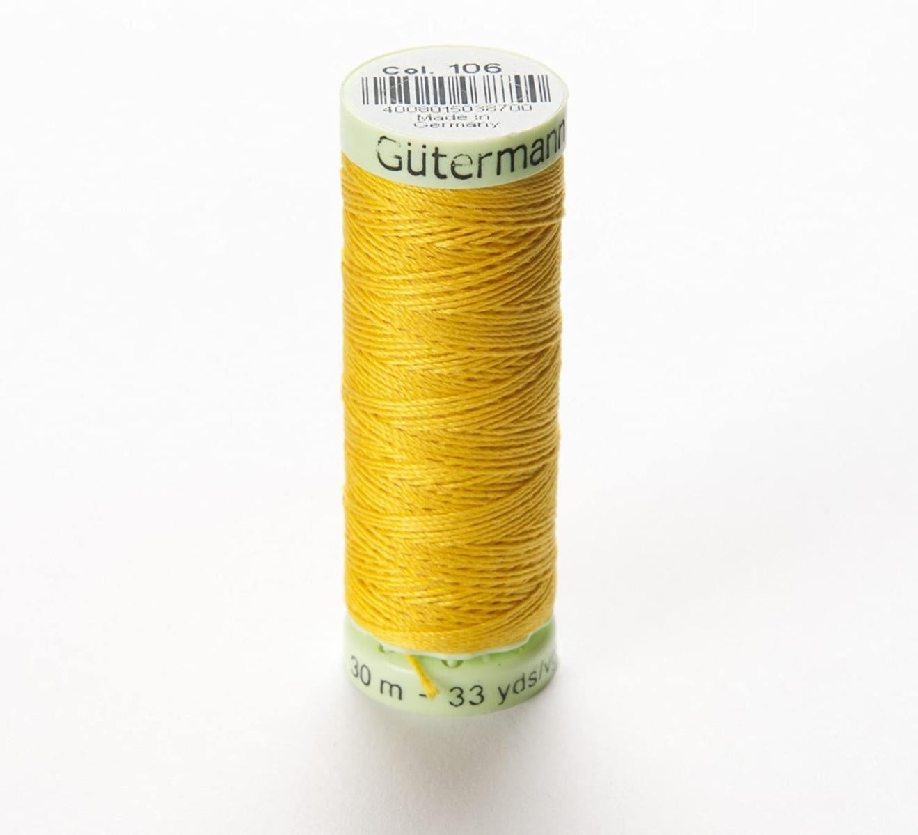 GUTERMANN - 30mt - FILO PER ASOLE 100% POLIESTERE - COLORE GIALLO ORO ...