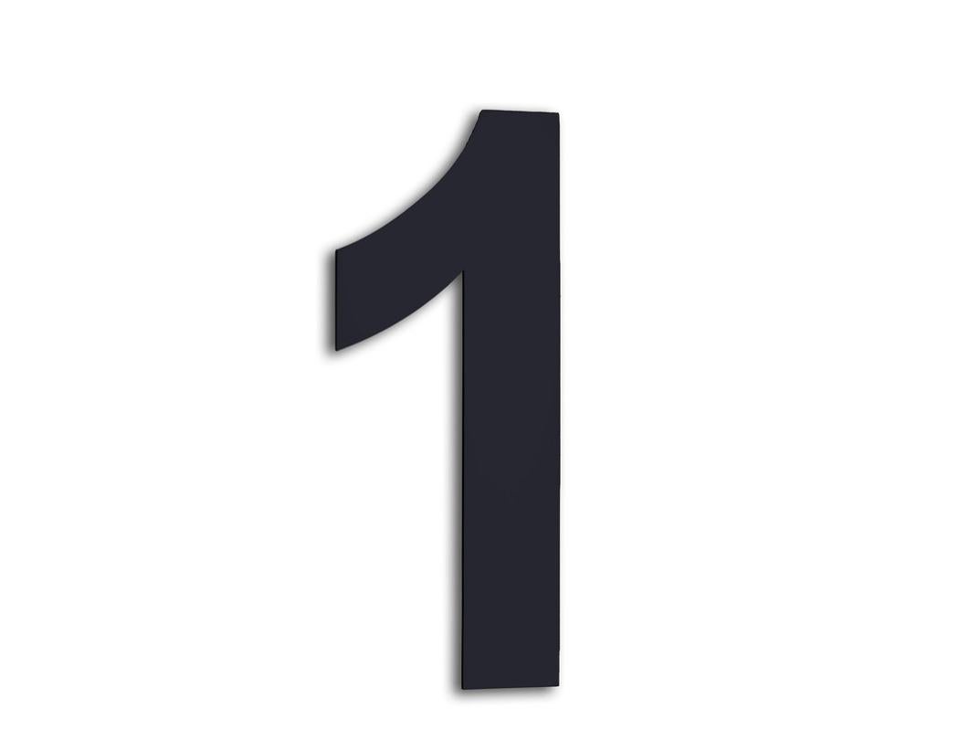 Numéro de maison | Adhésif | Acier inoxydable | Noir laqué | 160mm ...