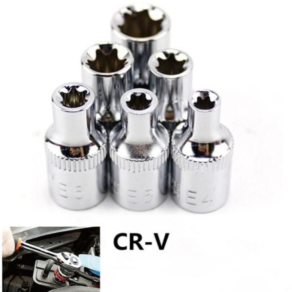 Trade Shop - Set Bussole Torx Stella Adattatore 6 Pezzi Con Attacco 1/4 ...