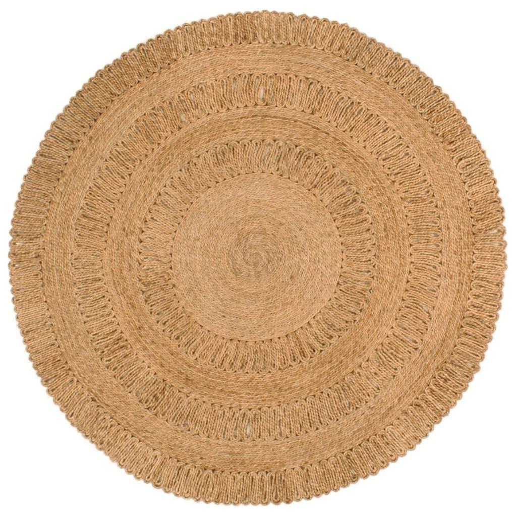 Tapis Jute tressé à la main 150 cm Rond vidaXL | Leroy Merlin