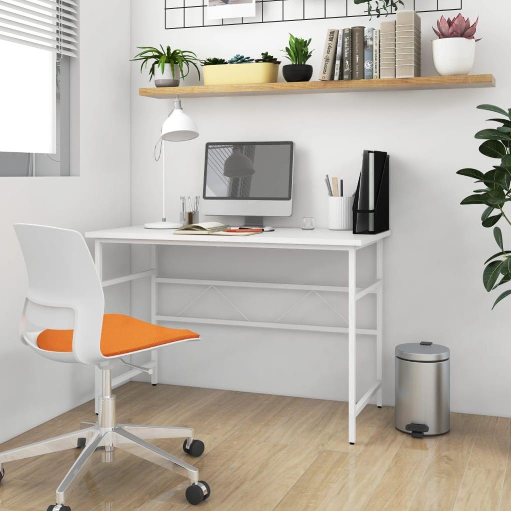 VidaXL Scrivania per Computer Bianca 105x55x72 cm in MDF e Metallo ...
