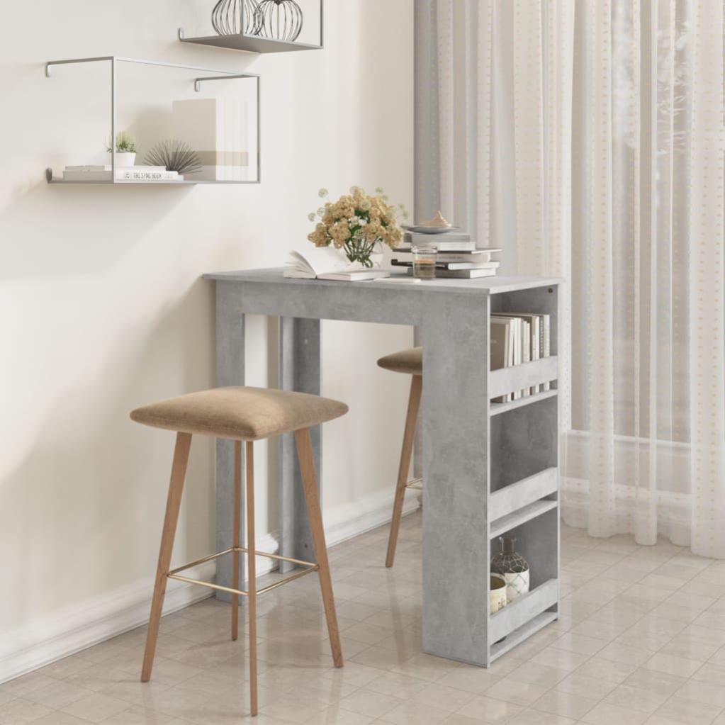VidaXL Tavolino da Bar con Mensole Grigio Cemento 102x50x103,5 cm ...
