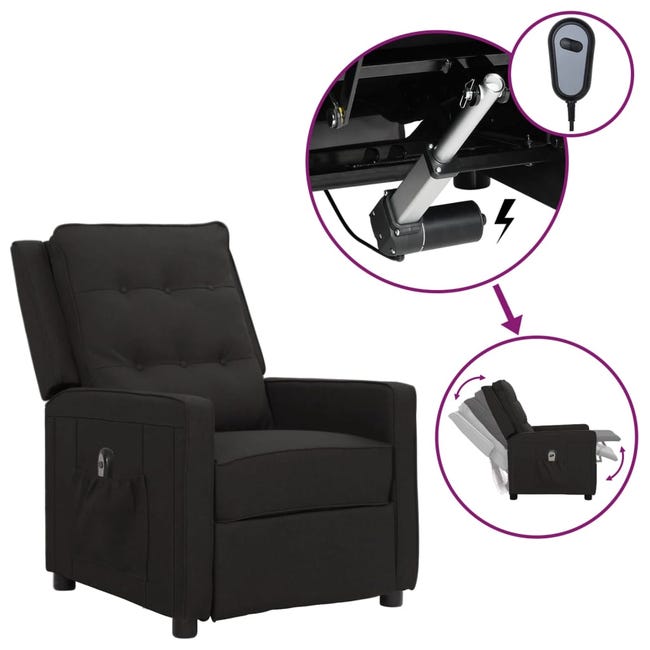 Fauteuil Inclinable électrique Noir Tissu Vidaxl Leroy Merlin