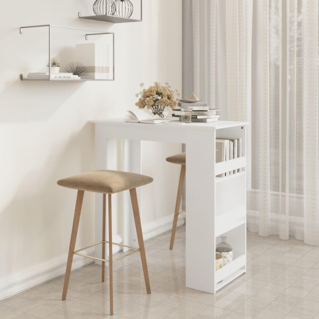 VidaXL Tavolino da Bar con Mensole Bianco 102x50x103,5 cm Truciolato ...