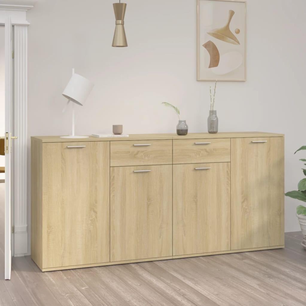Aparador de aglomerado color roble Sonoma 160x36x75 cm | Leroy Merlin