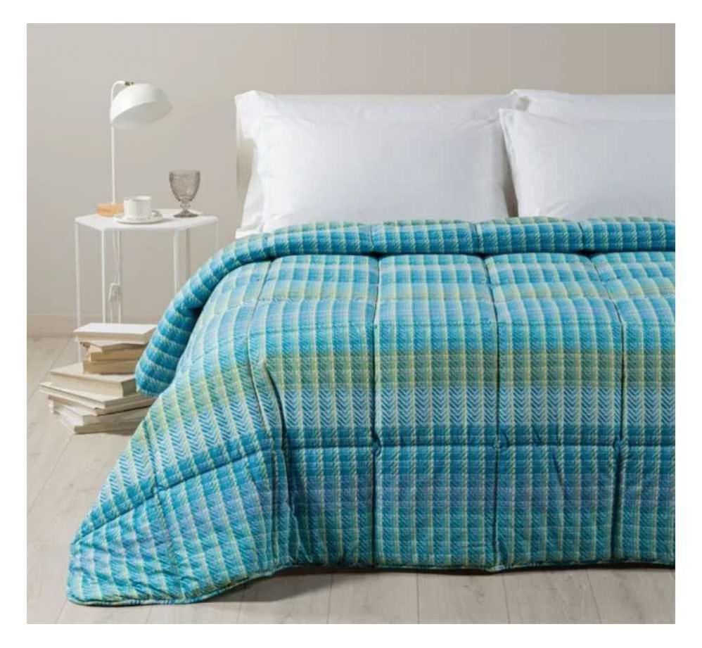 Caleffi Trapunta MILANO 1 Piazza letto singolo COTONE colore Bluette ...