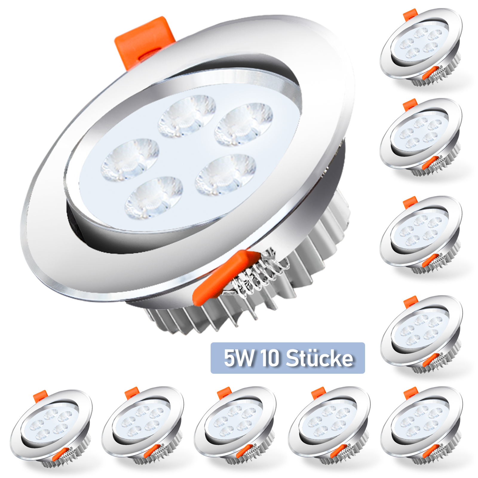 Lot De 10 Spots Encastrable Led Intégrés Spots à Encastrer 5w Blanc