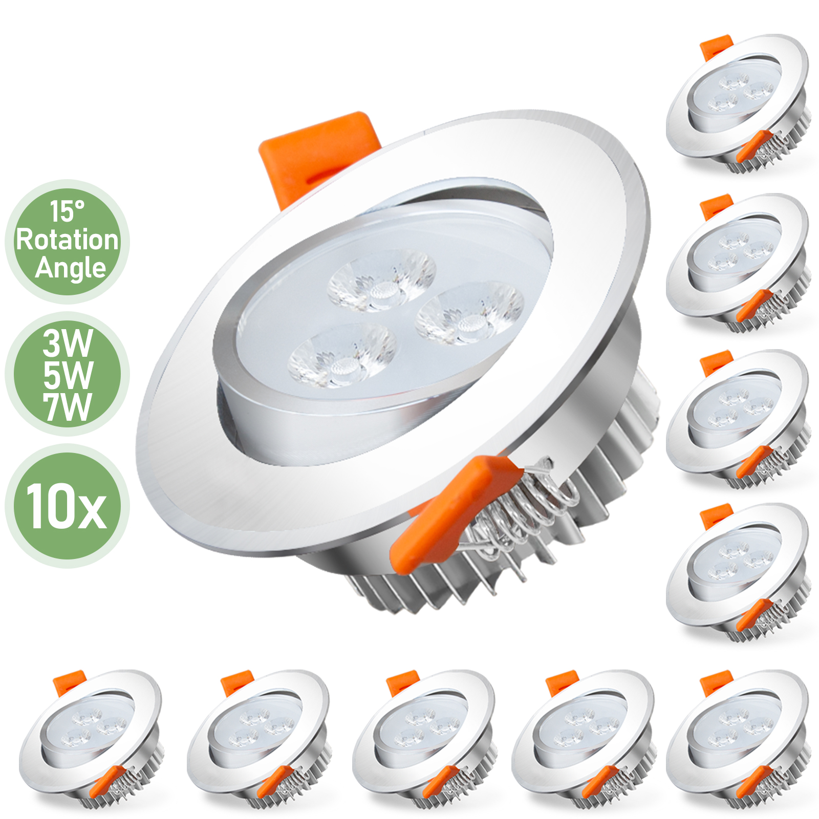 Lot De 10 Spots Encastrable Led Intégrés Spots à Encastrer Blanc Froid
