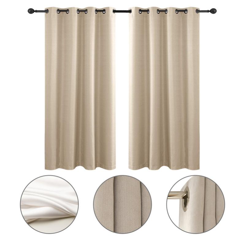Lot de 2 Rideaux occultant - 140 x 175 cm - beige | Leroy Merlin