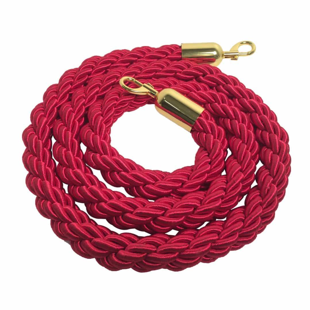 Danieli Store | Cordón trenzado rojo de 2 m con mosquetón dorado ...