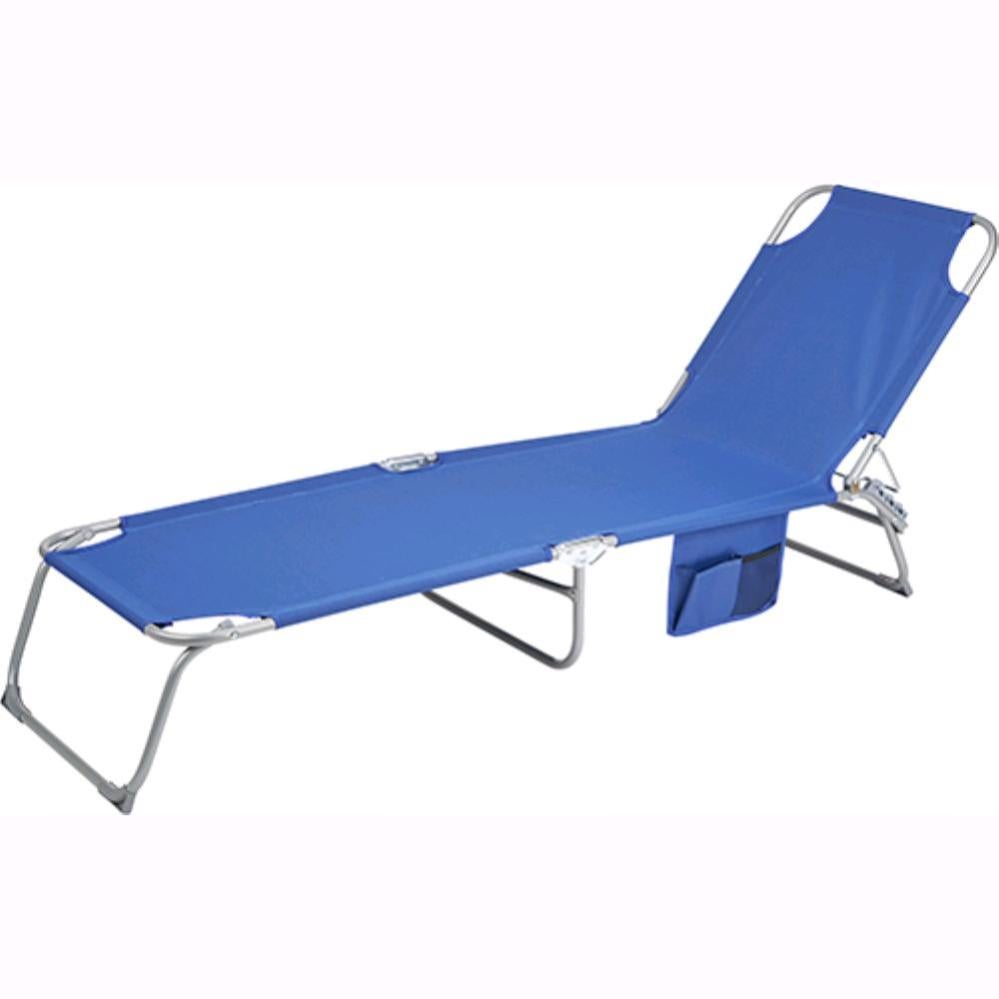 Lettino Mare Spiaggia Pieghevole colore BLU con maniglia e tasca ...