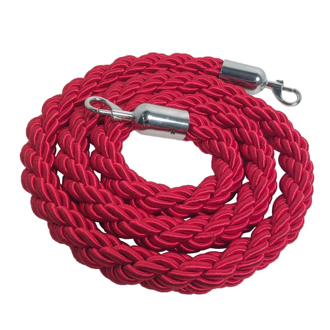 Danieli Store | Cordón trenzado rojo de 2 m con mosquetón cromado ...