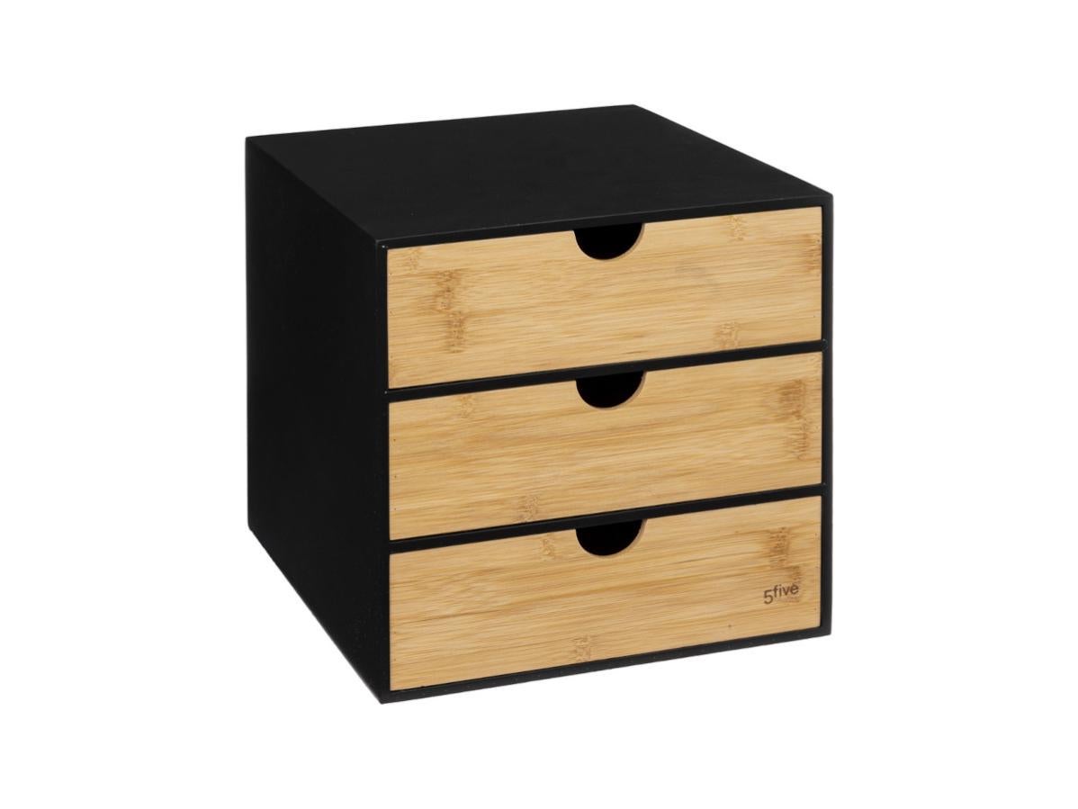 Tour de rangement vertical bureau Bava Noir - FIVE | Leroy Merlin