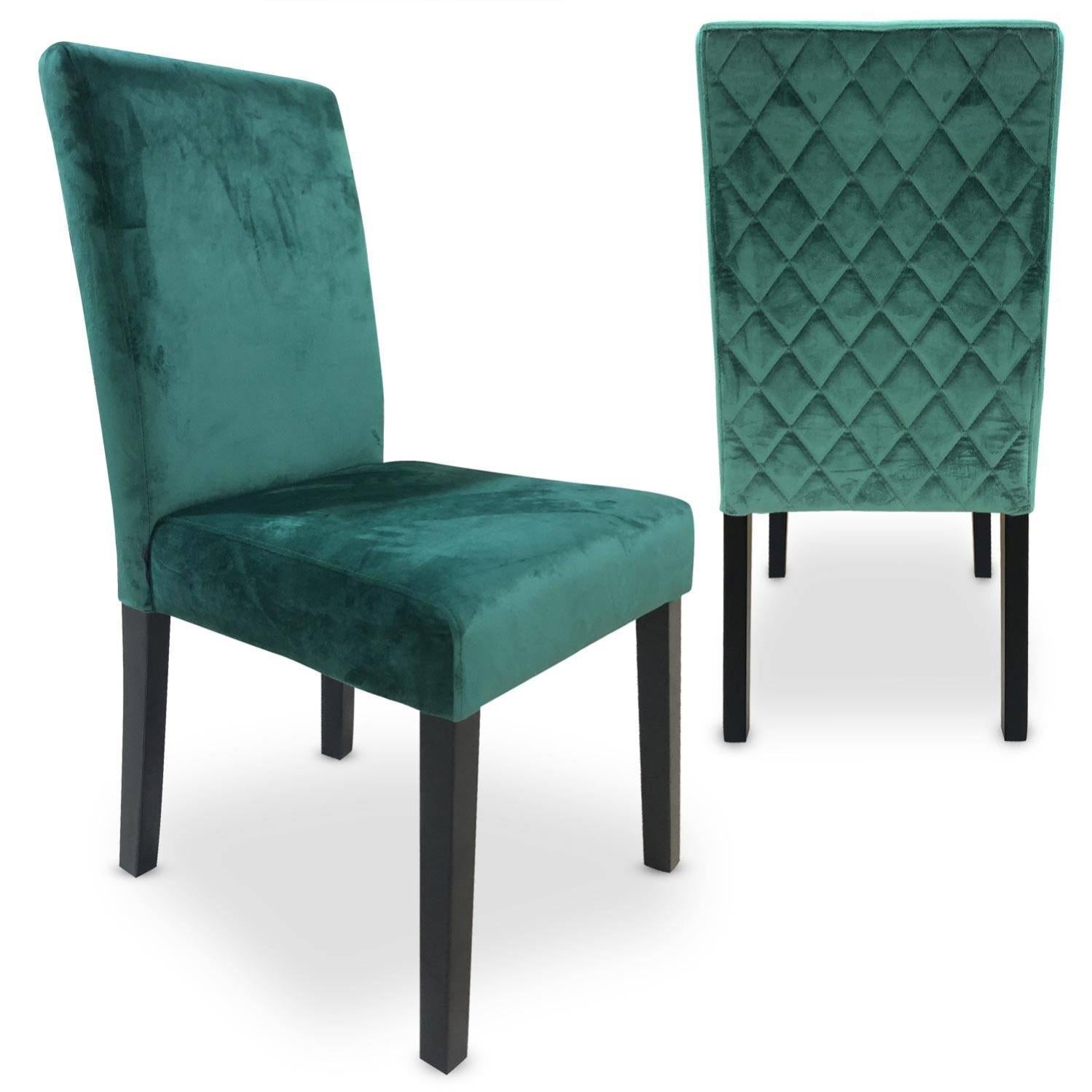 Lot de 2 chaises Shaliman Velours Vert | Leroy Merlin