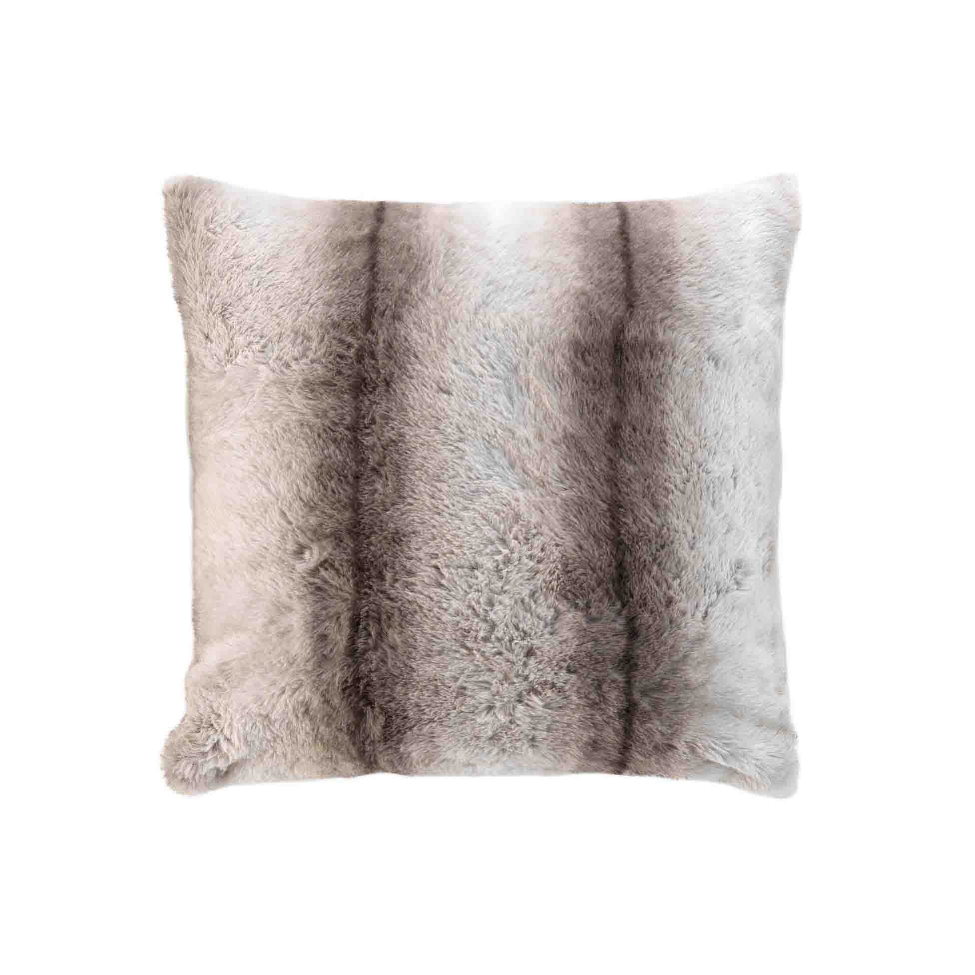 Housse De Coussin Fausse Fourrure Gris 40 X 40 Cm Fourrure