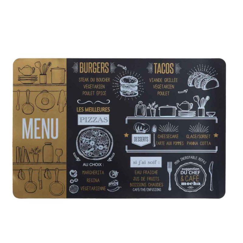 Set de Table Imprimé "Brasserie" 28x43cm Or | Leroy Merlin
