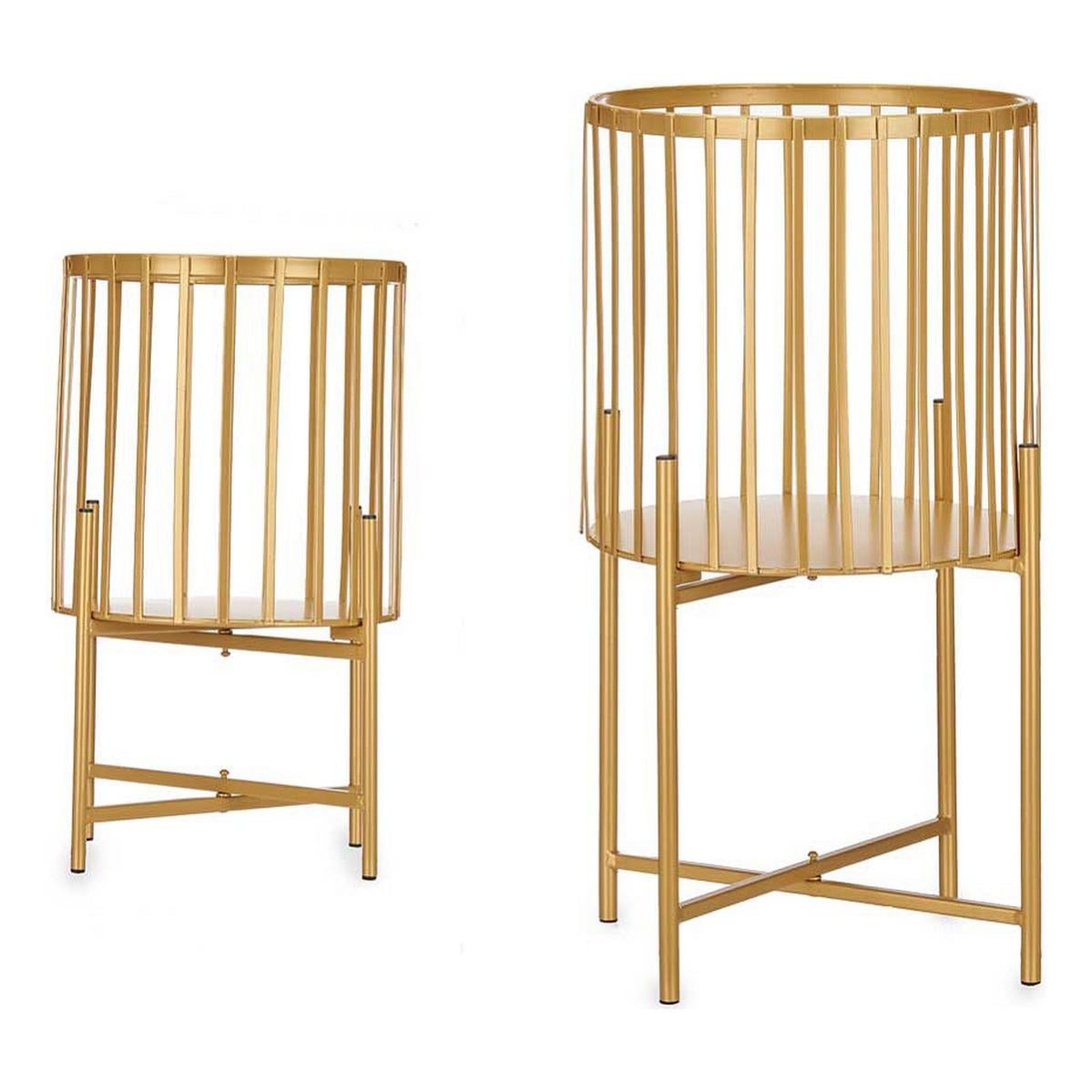 Set de pots de fleurs 2 Pièces Barres Doré Métal | Leroy Merlin