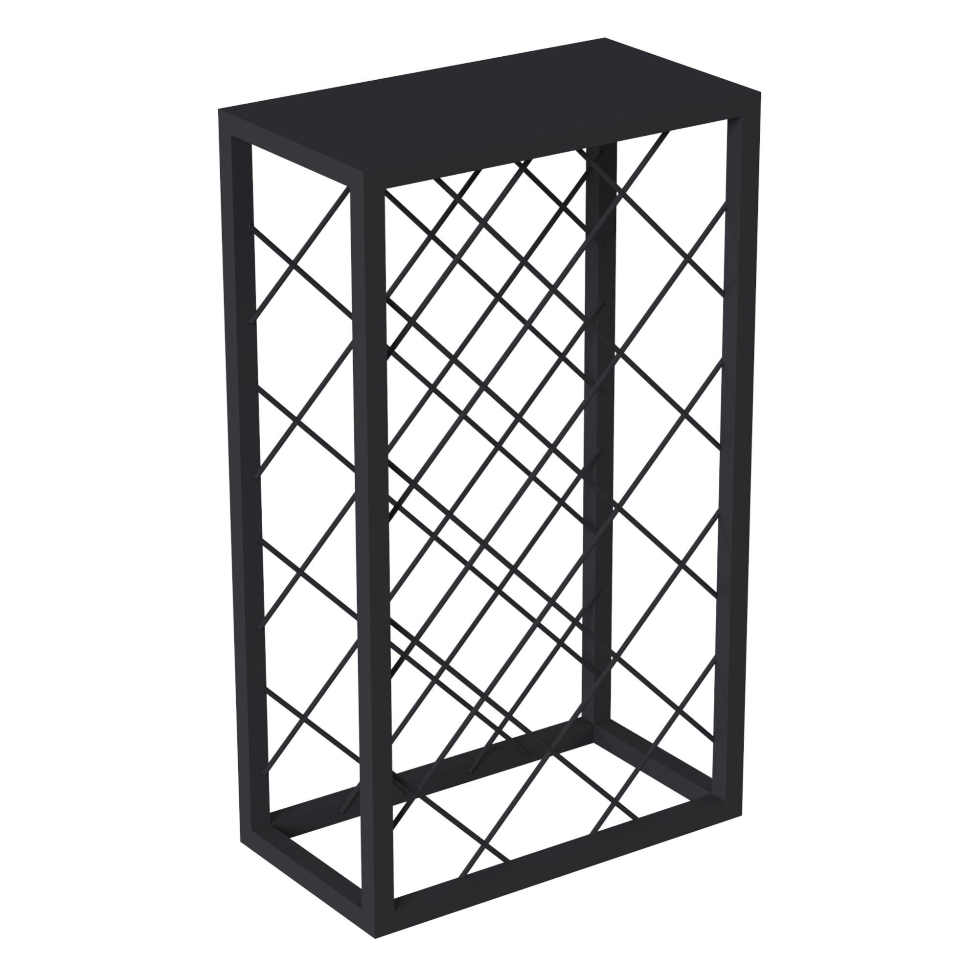 Casier à bouteilles Amasia pour 12 bouteilles en métal noir [en.casa ...