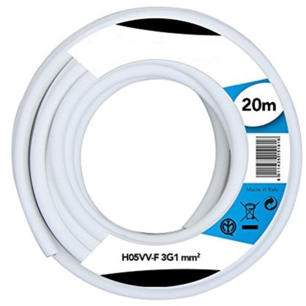 Trade Shop - Cavo Elettrico Prolunga 20mt 3g1 Mm H05vv-f Matassa Filo ...