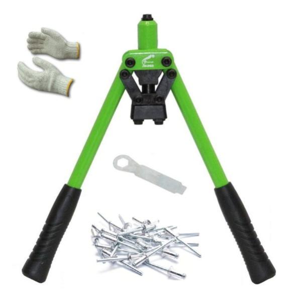 Trade Shop - Rivettatrice Manuale 310 Mm 3 Testine Per Rivetti Da 3.2 4 ...