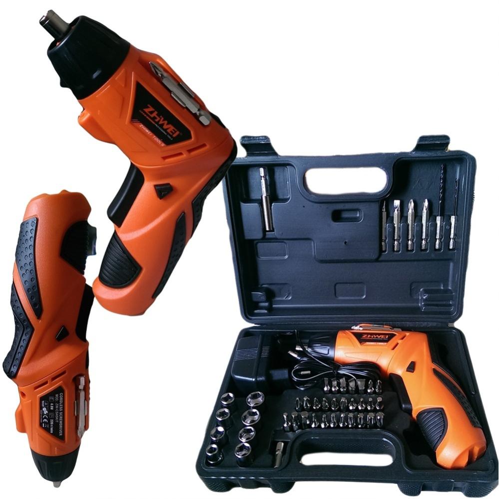 Trade Shop - TRAPANO AVVITATORE 4.8 VOLT 45pz CON INNESTI ACCESSORI ...