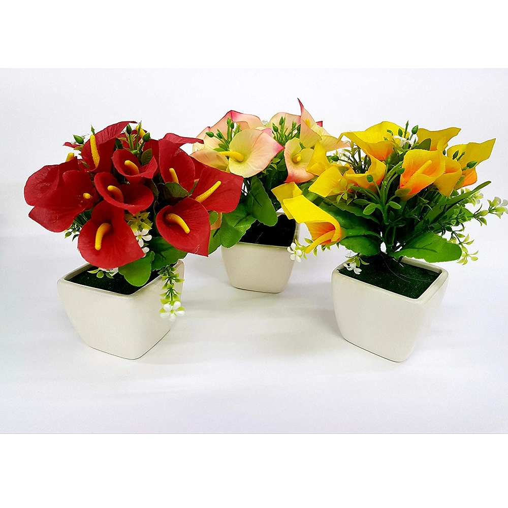 Trade Shop - PIANTA CALLA FINTA COLORATA 21X7.5CM VASO CERAMICA ...