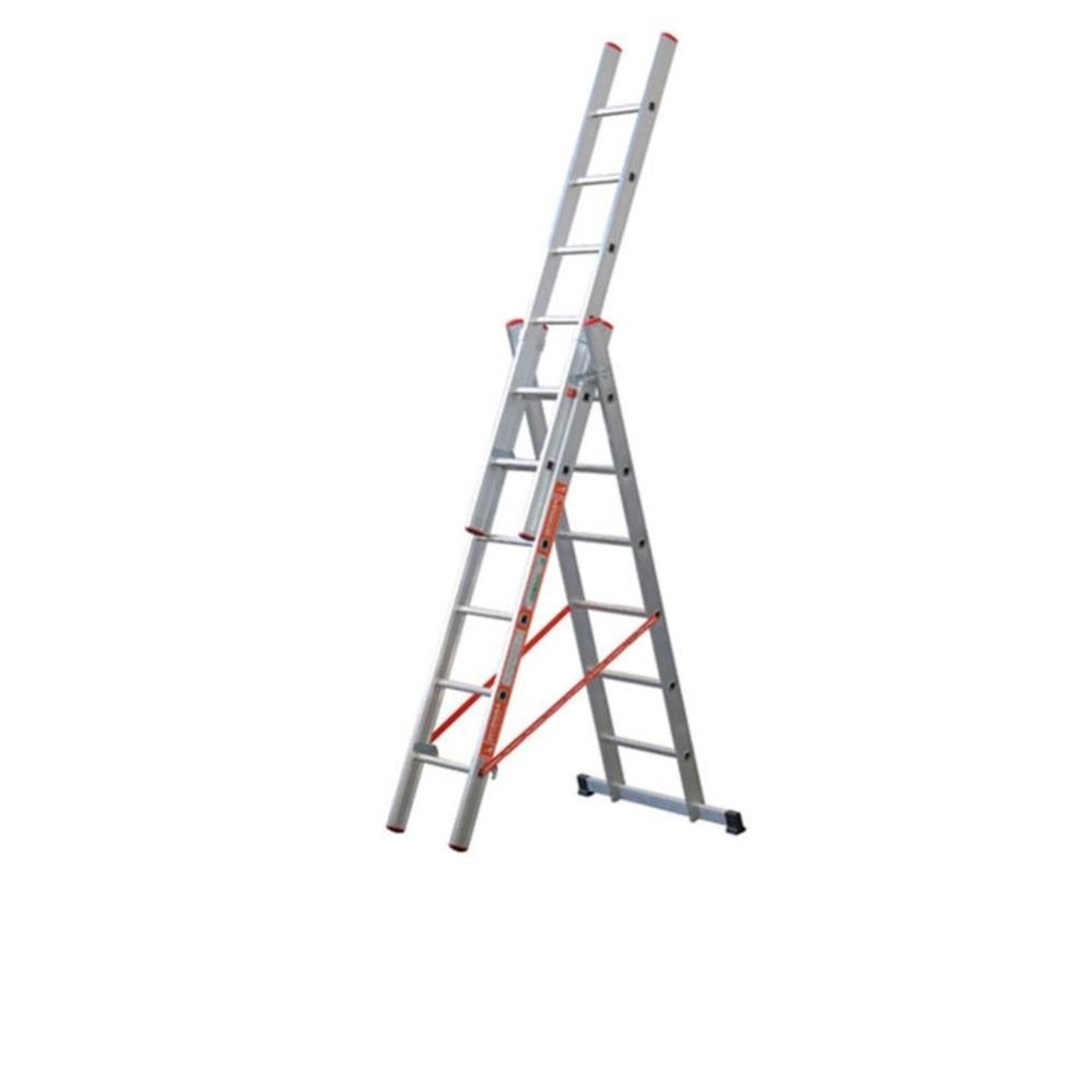 Trade Shop - SCALA TRIPLA TRASFORMABILE 3 ELEMENTI IN ALLUMINIO A SFILO ...