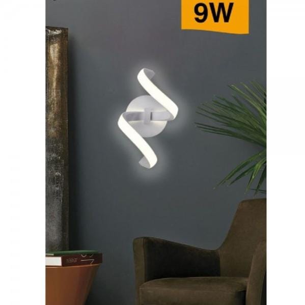 Trade Shop Applique Led Da Muro 9 Watt Curva Spirale Luce Naturale