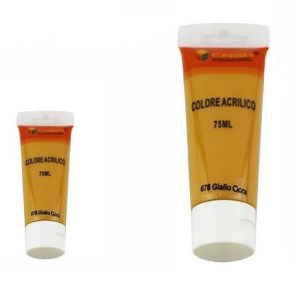 Trade Shop - Set 6 Pz Pittura Acrilica Vernice Confezione Colore Giallo ...