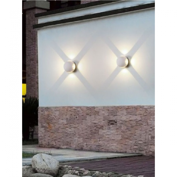 Trade Shop - Applique Muro A Sfera 4 Fasci Di Luce Esterno Bianco Luce ...