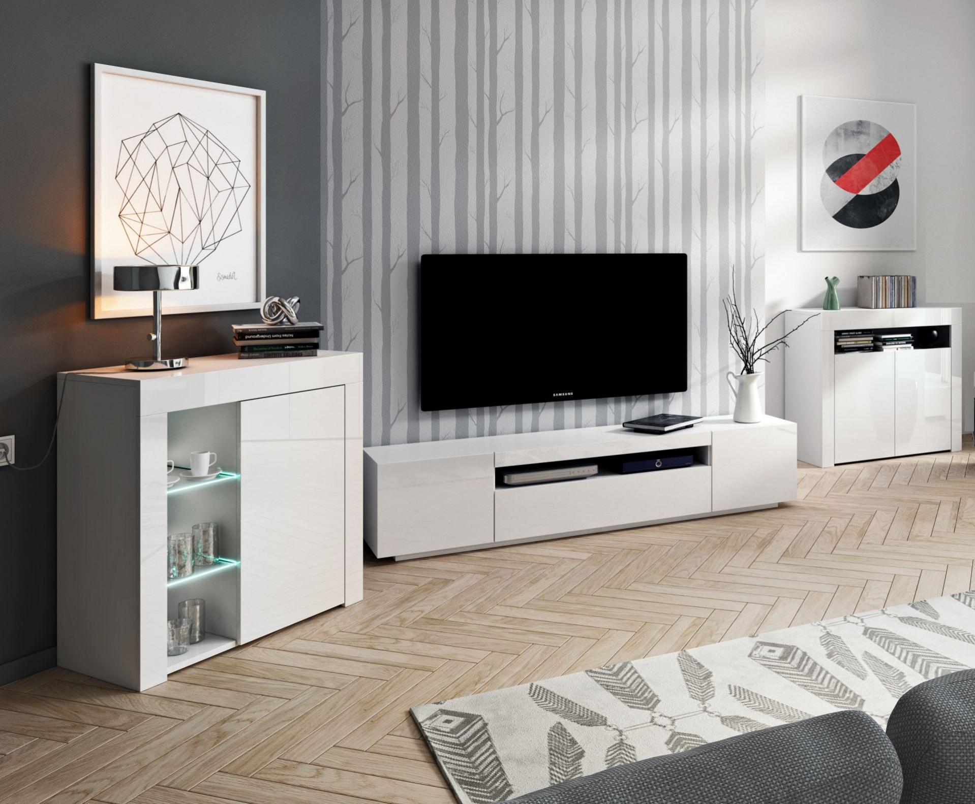 Ensemble Meubles De Salon Blanc - 4 Meubles - Moinschercuisine | Leroy Merlin