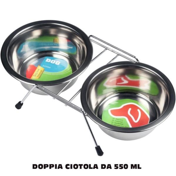Trade Shop - Doppia Ciotola Con Supporto Per Cani 2x550ml Per Cibo ...