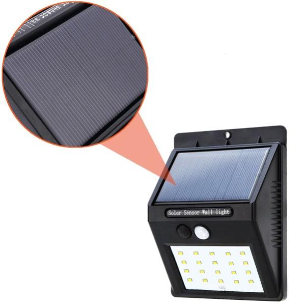 Trade Shop - Faretto Faro 20 Led Con Pannello Solare Sensore Di ...