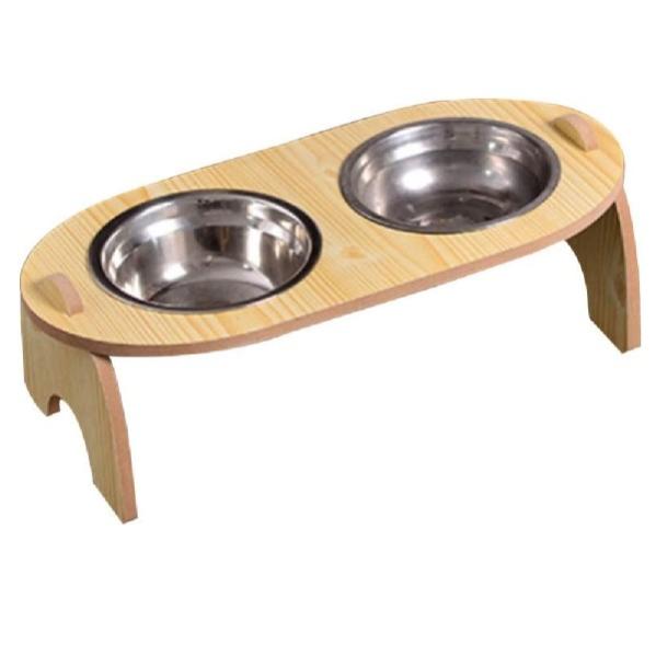 Trade Shop - Ciotola Doppia Rialzata Per Cani Gatti Con Base In Legno ...