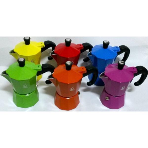 Trade Shop - Moka 1-2-3-6 Tazze Tz Caffettiera Colorata Caffè Caffe ...