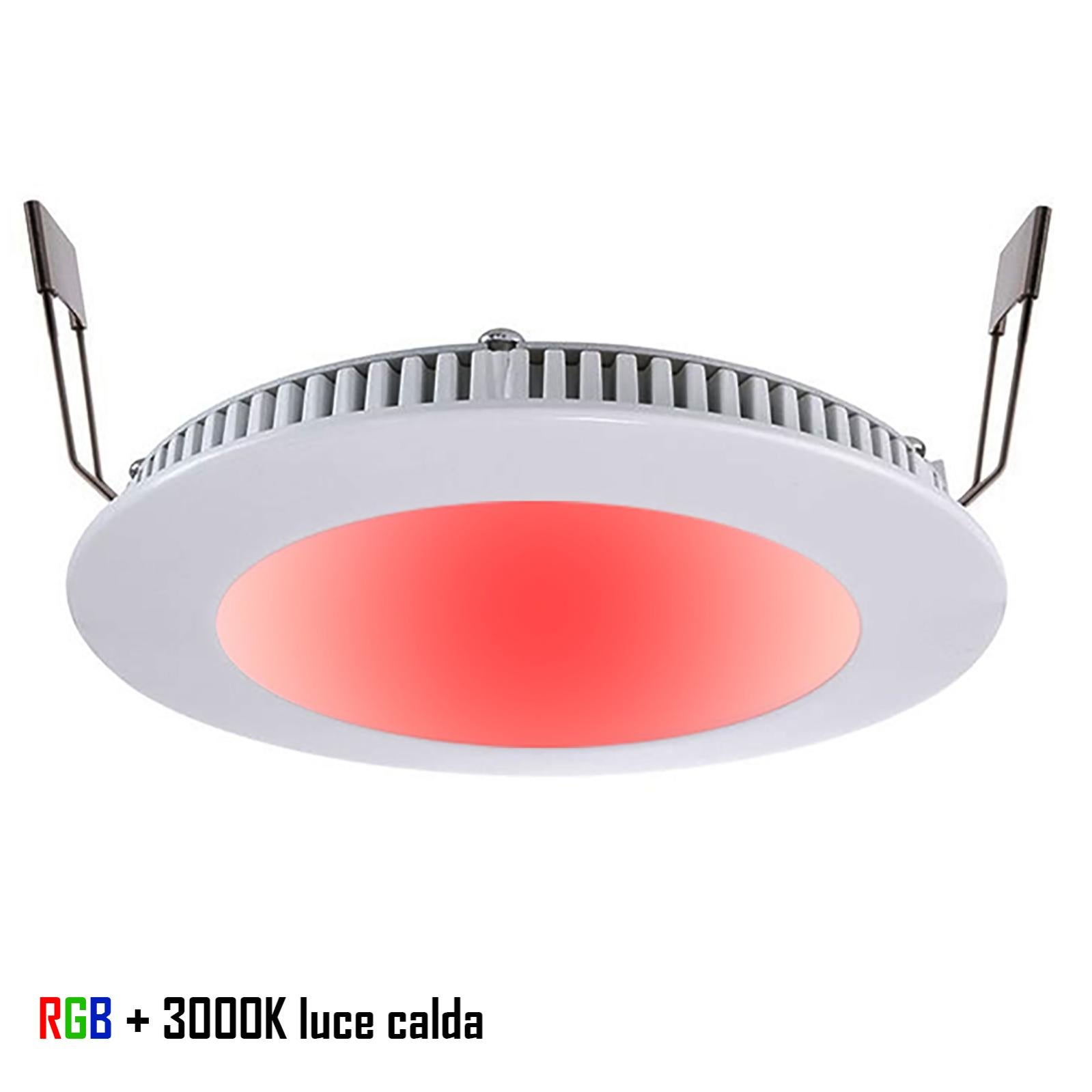 Faretto pannello incasso LED slim 8W 24V DMX luce colorata RGBW 3000K ...