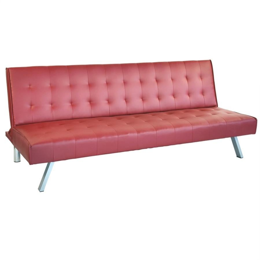 We Home - Divano letto ecopelle 180x77 burgundy | Leroy Merlin