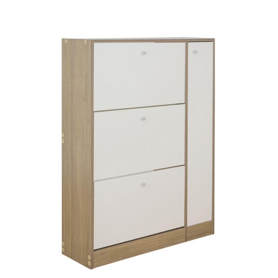 Mobile scarpiera design 4 ante 80x108 cm in legno rovere e bianco opaco ...