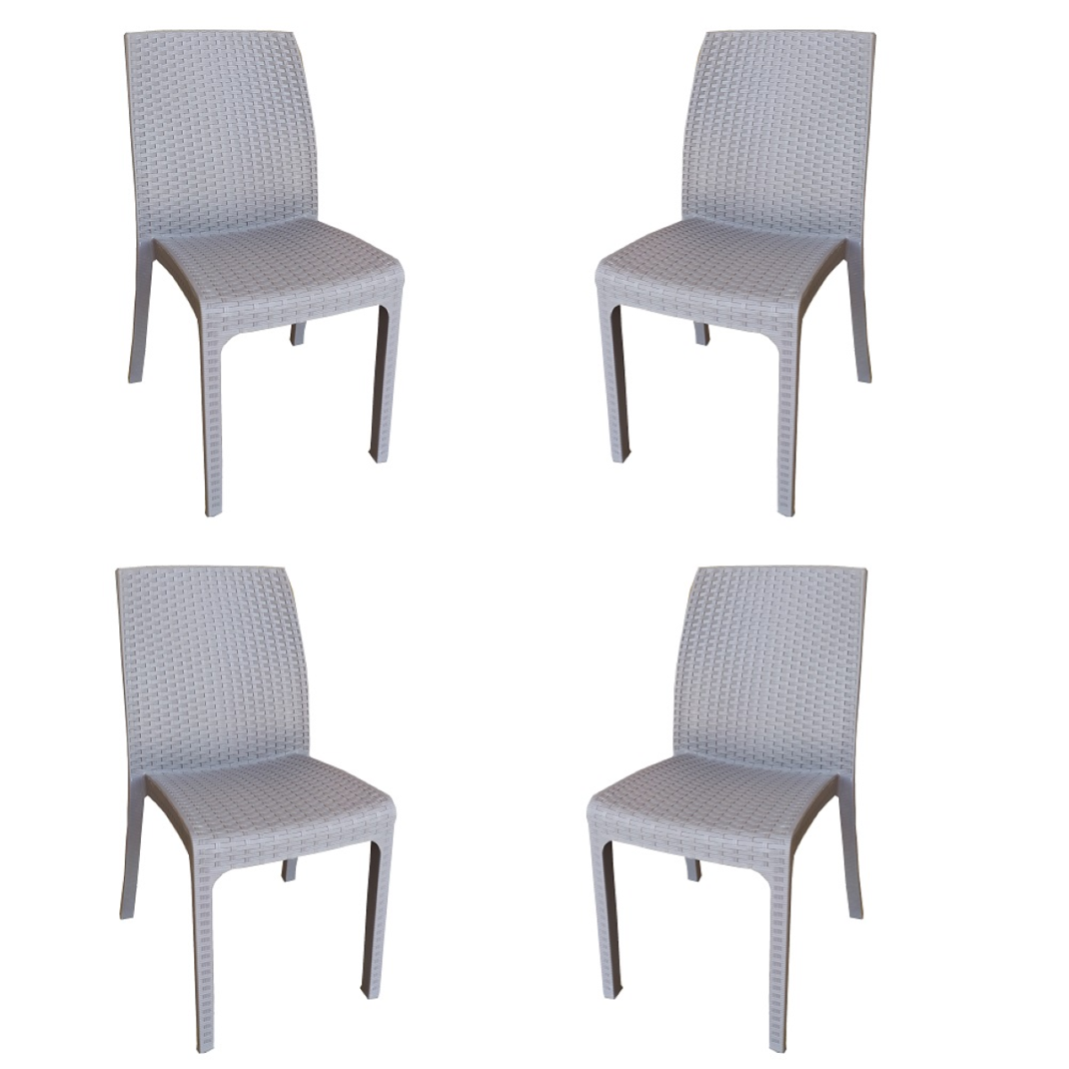 Sedia in polipropilene rattan per esterno VIRGINIA Tortora set 4 pezzi ...