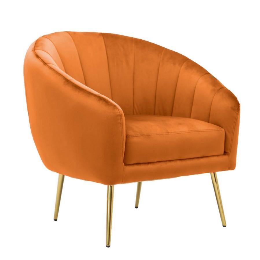 WeHome - Poltrona design da salotto luxury in velluto arancio | Leroy ...